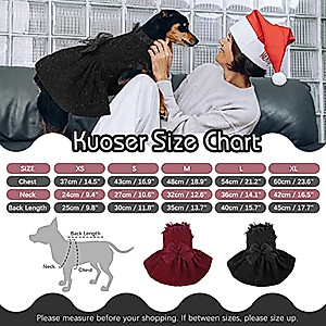 Kuoser Dog Dresses for Christmas Wedding Birthday Party, Small Medium Dogs Dress Puppy Costume with Bow-Knot, Cute Pet Clothes Cat Apparel, Black Medium