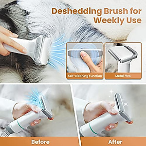 INSE Pet Grooming Vacuum, Dog Grooming Vacuum & Dog Grooming Kit Suction 99% Pet Hair, Large Dust Cup Pet Hair Vacuum with Clipper for Dogs, 5 Pet Grooming Tools for Shedding Pet Hair