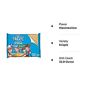 Rice Krispies Treats Marshmallow Snack Sheet, Kids Snacks, Treat Making, Baking Project, Original, 32oz Sheet (1 Sheet)