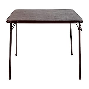 Flash Furniture Folding Card Table - Brown Foldable Card Table Square - Portable Table with Collapsible Legs
