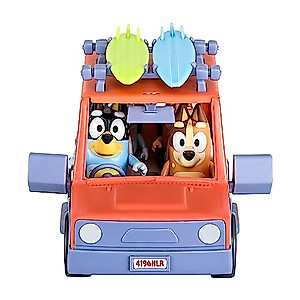 Bluey Heeler Family 4WD Vehicle and 4 Figure Pack, 2.5-3 Inch Figures, 2 Surfboards Accessories and Stickers | Amazon Exclusive