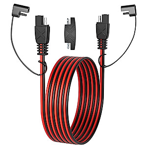 SUNAPEX 15Feet SAE Extension Cable 16AWG SAE to SAE Quick Disconnect Wire Harness Solar Panel SAE Plug 15FT(16AWG)
