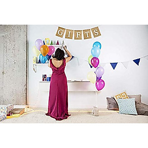 Honbay Gifts Sign Gifts Bunting Banner Vintage Burlap Banner for Wedding Party, Bridal Shower, Baby Shower, Bachelorette Party, Birthday Party,etc (White)