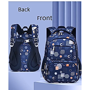 ETAISHOW Geometric Print Backpack for Girls Kids Bookbag for Elementary Middle School