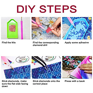 DIY 5D Diamond Painting by Number Kit,Crystal Rhinestone Diamond Embroidery Paintings Cross Stitch for Home Wall Decor Rainbow Coconut Tree,11.8 x 15.7 inch