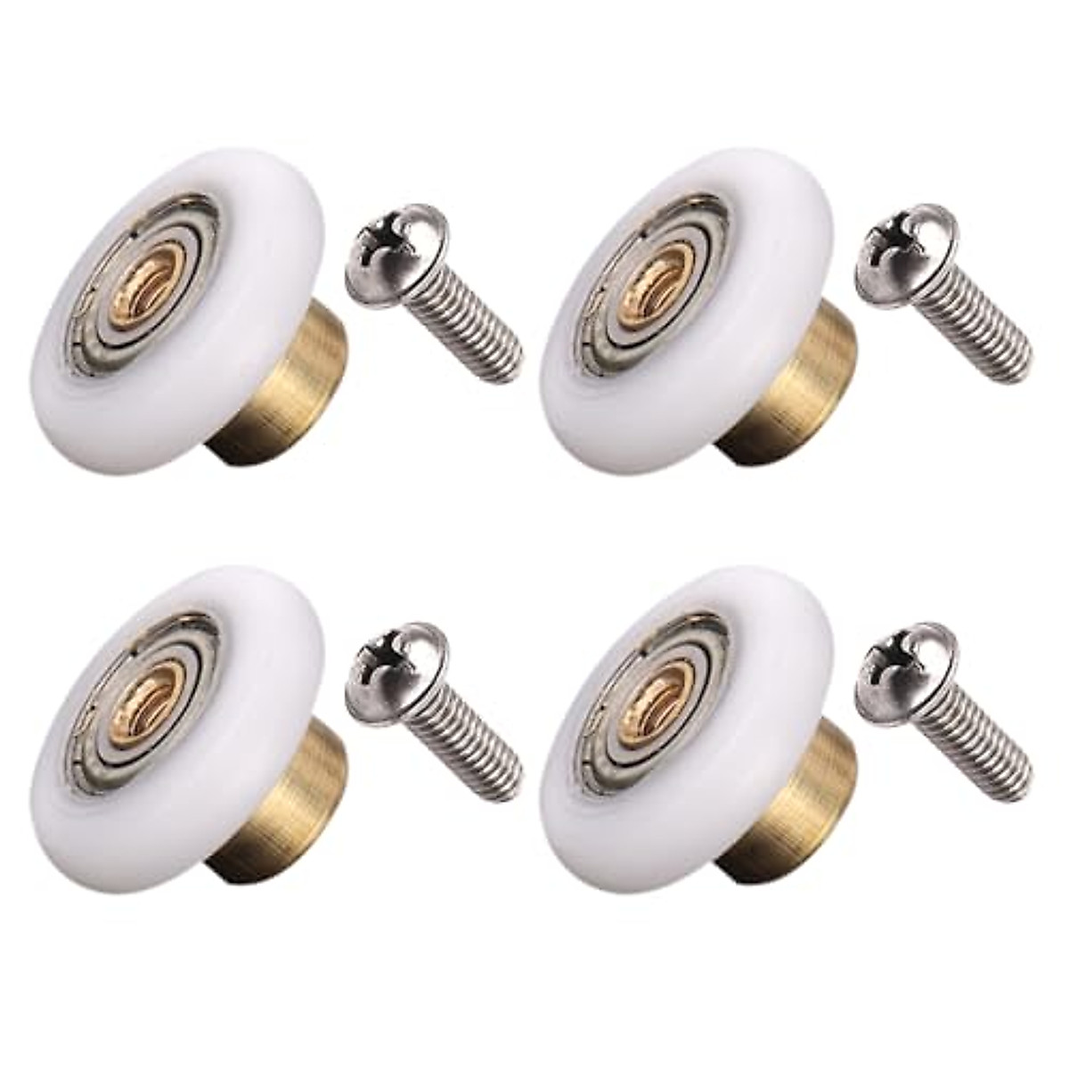 Atoplee 4 pcs Shower Door Rollers Runners Wheels - Replacement Part Bathroom Glass Door Runner Sliding Shower Door Roller Wheel (Roller Diameter 19mm)