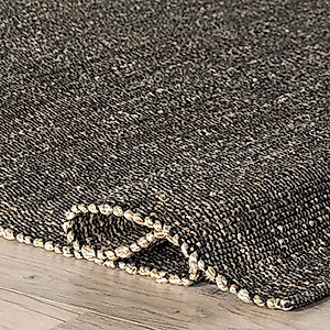 nuLOOM Elfriede Farmhouse Jute Blend Accent Rug, 3x5, Charcoal