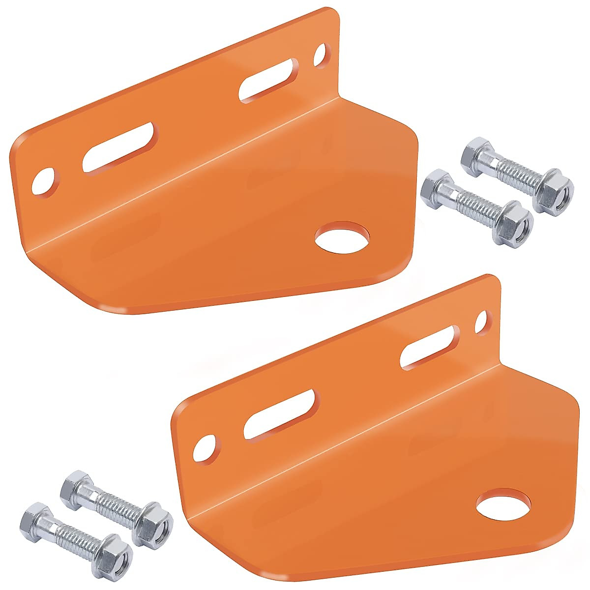 EilxMag Universal Heavy Duty Zero Turn Mower Trailer Hitch - 3/4'' Trailer Hitch Mount - 3/16 Inch Thick and Rugged Steel with 4 Nuts and Bolts (2PCS, Orange)