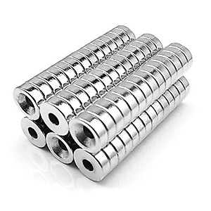 Round Multi-Use Magnets for Refrigerator Craft Project - Approximate 12x3mm with 4mm Countersunk Hole - 30 Pieces