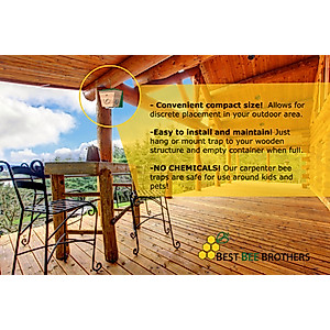 Carpenter Bee Traps for Outside - Carpenter Bee Trap, Turbo Trap 2.0 W/Bee Vault Wood Bee Traps - Carpenter Bee Traps for Outdoors Hanging - Bee Catchers for Outside(2 Pack)