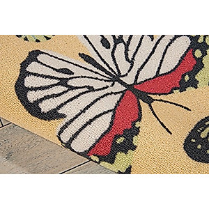 Nourison Home & Garden Indoor/Outdoor Yellow 5'3" x 7'5" Area-Rug, Easy washing, Non Shedding, Bed Room, Living Room, Dining Room, Kitchen (5x7)