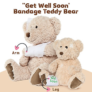 Muiteiur Giant Teddy Bear Cute White Teddy Bear Stuffed Animal Super Soft Scarf Teddy Bear Children's Day Gifts for Girlfriend Kids, 29.5 Inches