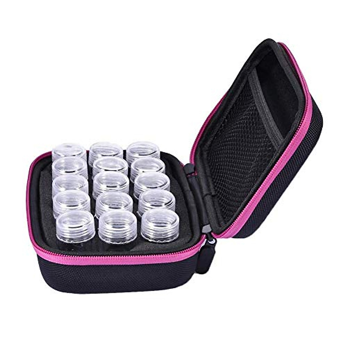15 Slots Diamond Embroidery Box Diamond Painting Accessory Storage Case Container DIY Art Craft Jewelry Beads Sewing Pills Organizer Holder Clear Plastic Beads Cross Stitch Zipper Storage Bag Boxes