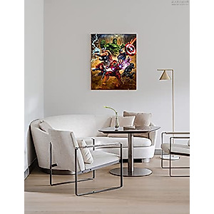 LVIITIS DIY Large Super Hero 5D Diamond Painting Kits for Adults Full Drill,Diamond Arts Craft for Home Wall Decor,Diamond Art Kits Hulk and Captain America and Iron Man 14 x 18 inch(The Avengers)