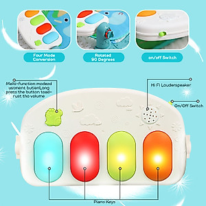 TOY Life Baby Gym Play Mat for Babies 0-6 Months Tummy Time Mat, Baby Kicking Toy Play Piano Playmat Activity Gym for Baby Boy Girl, Infant Toddler Activity Center Toys, Baby Floor Newborn Play Mat