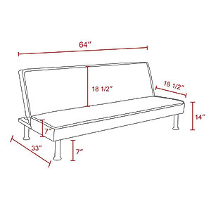 77" Futon Sleeper Sofa Bed with Adjustable Backrest, Modern 2-Seater Folding Linen Loveseat Couch Sofabed for Living Room Home Office Apartement