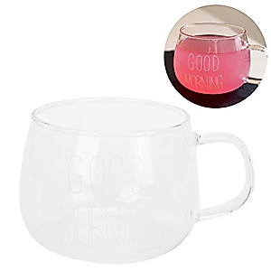 MIGONG Glass Mugs, 3.1X4.3in Borosilicate Glass for Milk Tea Coffee Cocktails and Home Coffee Shop Glass Mugs, with Handle for Homes Coffee Shops Tea Cups