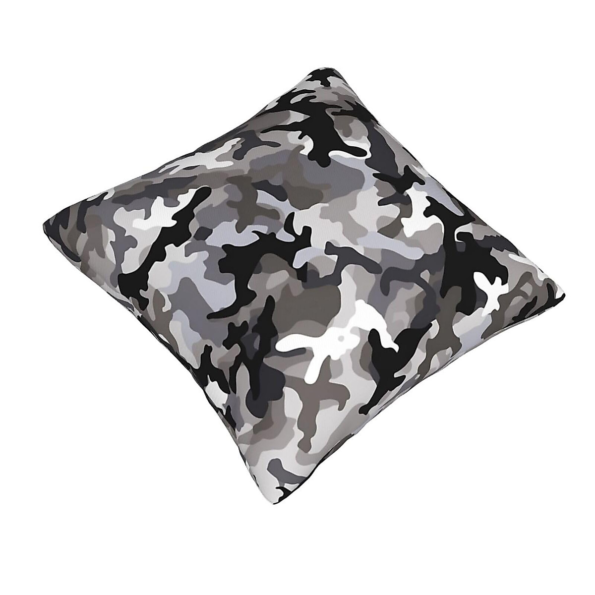 AdaNti Black Grey White Camo Print Throw Pillow Cover Square Soft Cushion Cover Throw Pillow Case for Home Decor Living Room Bed Couch Car 12"x12"