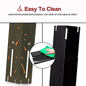 Universal Adjustable Grill Heat Plates/Heat Tents/Burner Covers/Heat Deflectors/BBQ Grill Heat Shields/Grill Cover Plates/Grill Diffuser for Gas Grill, Porcelain Steel Grill Replacement Parts (5-Pack)