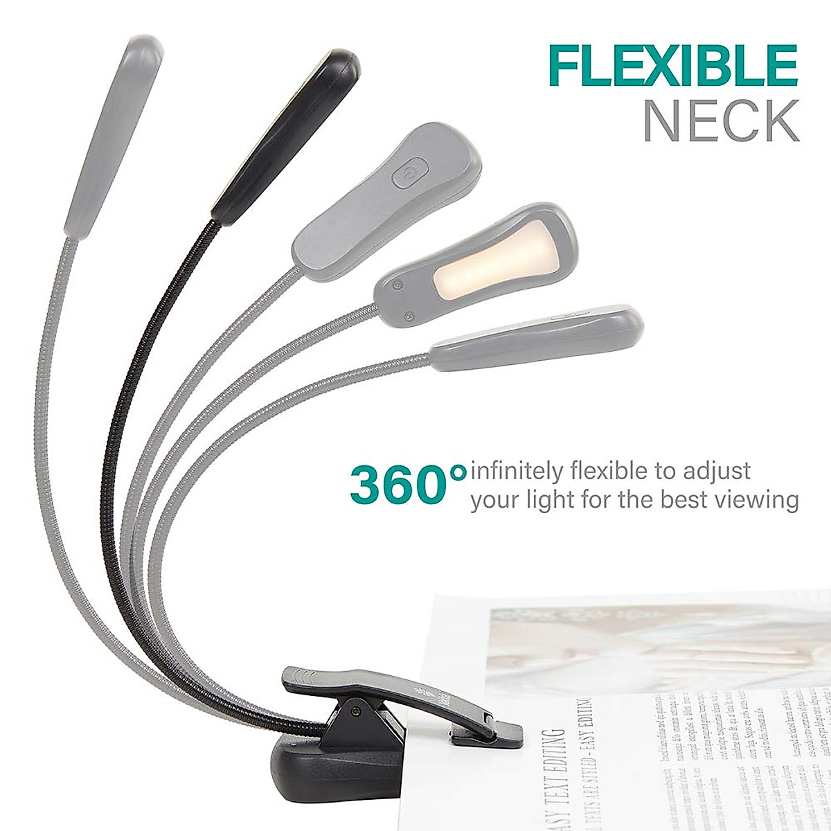 Vekkia Amber Rechargeable 7 Led Eye-Care Book Light,Blue Light Blocking Reading Light,3 Levels,1600K for Strain-Free, Healthy Eyes.Up to 70 Hours Reading for Bookworms.