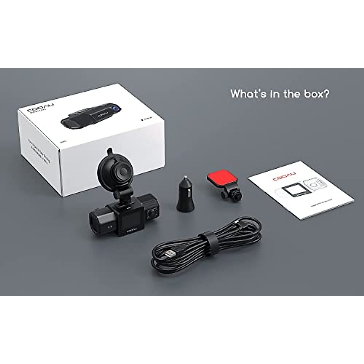 Dual Dash Cam with Built-in GPS, COOAU 1080P Front and Inside WiFi Dash Camera for Cars, Sony Sensor, Supercapacitor, 4 IR Night Vision, G-Sensor, Loop-Recording & Parking Mode (D20)