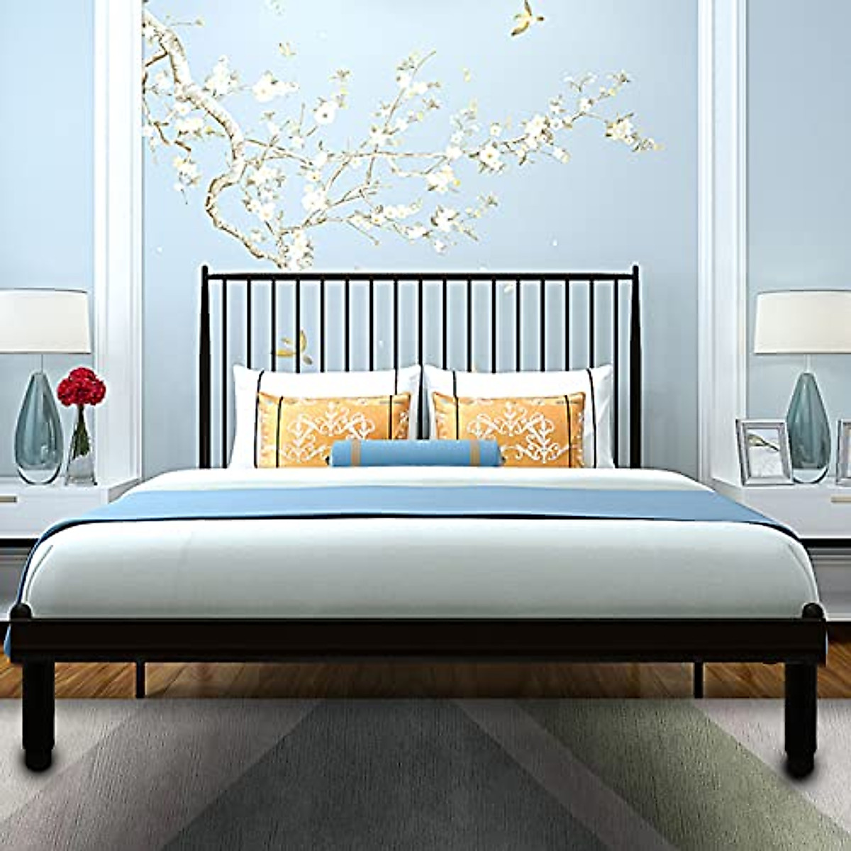 CUKE2BEET Height Adjustable Center Support Leg for Bed Frame, Bed Frame Slat Center Support Leg, Platform Bed Frame Replacement Legs Extra Bed Frame Support Legs (7.08"-13", Black 2 Pcs)