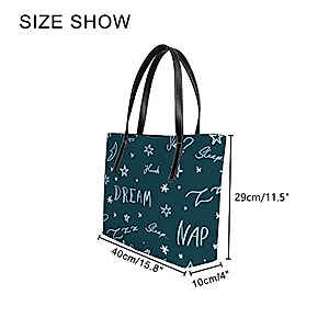 Fashion Tote Handbags Women's Soft Tote Shoulder Bag for Women Work Shopping Top Handle Satchel Bags, 15.8×4×15.4 inches,Blue Dream