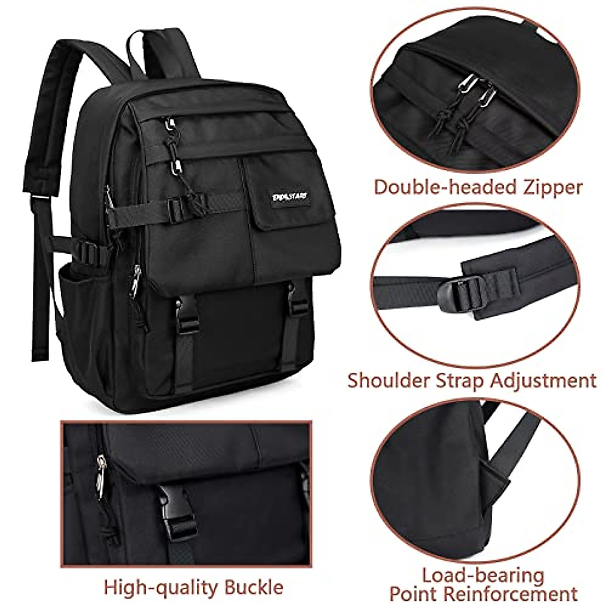 Lizbin Travel Laptop Backpack, Water Resistant Business Laptop Backpack, Computer Bag, Business Backpack, Casual Daypack, Laptop Backpacks For Men Women, Fits 15.6 Inch Notebook (Black)