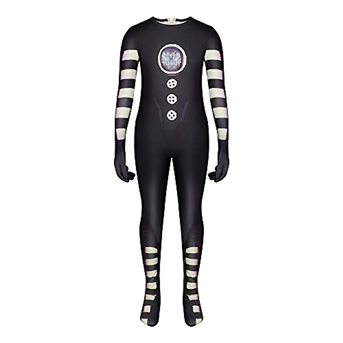 Brigcalki Five Nights Puppet Costumes Outfits for boys Scary Halloween Cosplay Bodysuit Black-3 6-7 Years