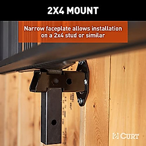 CURT 45069 Hitch Accessory Wall Mount, 2-Inch Receiver Black