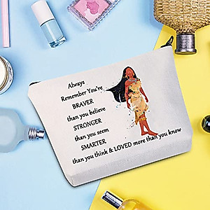 WZMPA Indian Princess Cosmetic Makeup Bag Princess Movie Fans Gift You Are Braver Stronger Smarter Than You Think Princess Makeup Zipper Pouch Bag For Women Girls (Always Poca)