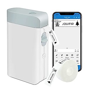 JOUIFIP Bluetooth Label Maker with Tape - Portable Inkless Label Printer for Office, Home, and Business