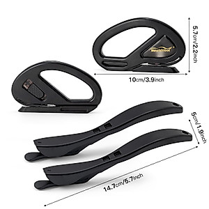 NEWISHTOOL 4 Pack Black Gift Wrap Cutter, Christmas Wrapping Paper Cutter Safety Cutter for Cutting Holiday Present Gift Wrapping Paper Craft Papers, 2 Types Sliding Cutter Tool Paper Slitter Knife