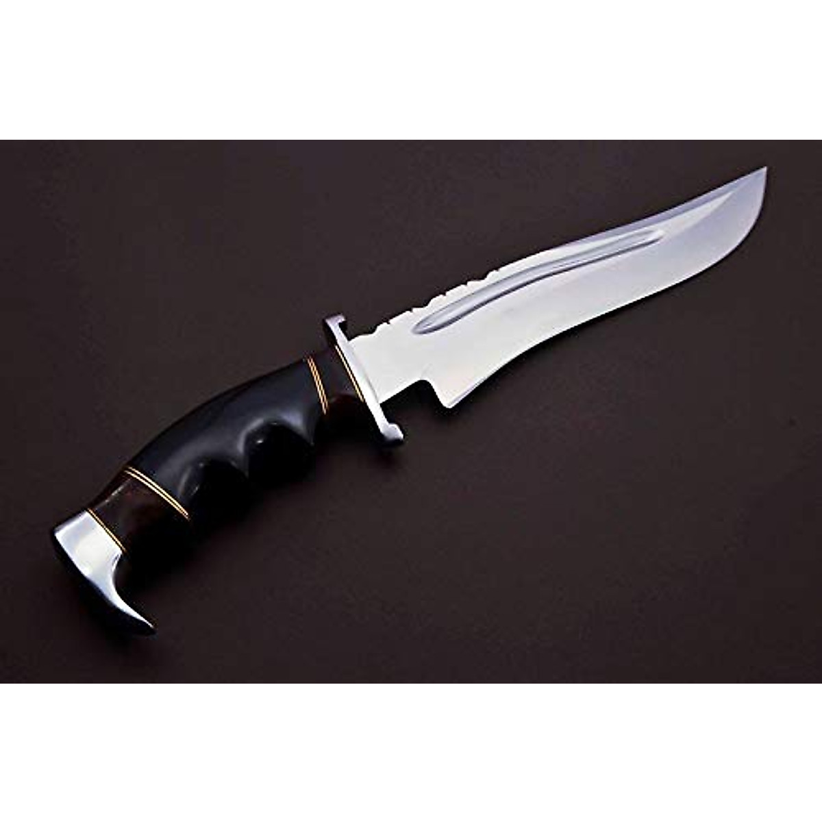 Handmade D2 Custom Steel Hunting Bowie Knife Fixed Blade with Leather Sheath 1089