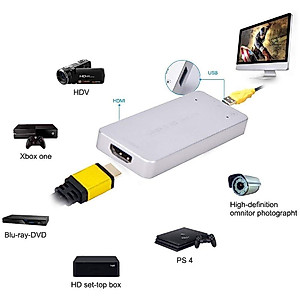 Pomya Video Audio Capture Card, USB 3.0 High Definition Video Audio Capture Card for OBS Live Streaming 1080P HDMI Compatible with Windows Linux Os X System,Plug-N-Play