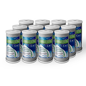 Big CTO Carbon Block Water Filters 4.5" x 10" Whole House Cartridges WELL-MATCHED with CBC Series, WFHDC8001, EP and EPM Series (12 Pack)