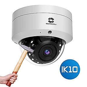GWSECU 16 Camera Security Systems PoE, 4K 16CH H.265 NVR with 4TB HDD, AI Human Vehicle Detection, 16x 4K Wired Commercial IP66 IK10 Vandal Dome Microphone IP Cameras 2.8mm Lens, G81616VD54