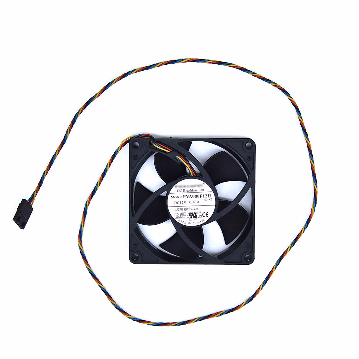 BAY Direct 12V 0.36A 4WIRE 4.32W 80 * 80 * 20mm Replacement Rear Case Fan for Dell OptiPlex 790 990 SFF Compatible Part Number PVA080F12H 725Y7