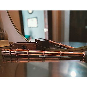 Vintage 1915 Retro Sailor Marine Telescope Copper Antique Royal Navy telescopes Wooden Box Glass Cover