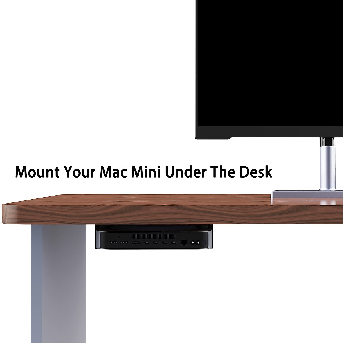 Hikig Mac Mini VESA Mount/Wall Mount/Under Desk Mount, Custom Mount for The Mac Mini, Mac Mini VESA Mounting Stand/Mounting Bracket - Black