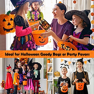 JOINDO 50 pcs Halloween Treat Bags for Candy, 6x9 Drawstring Candy Bags for Party Favor, Stand up Halloween Goodie Bags (Dark Flame Halloween Series)