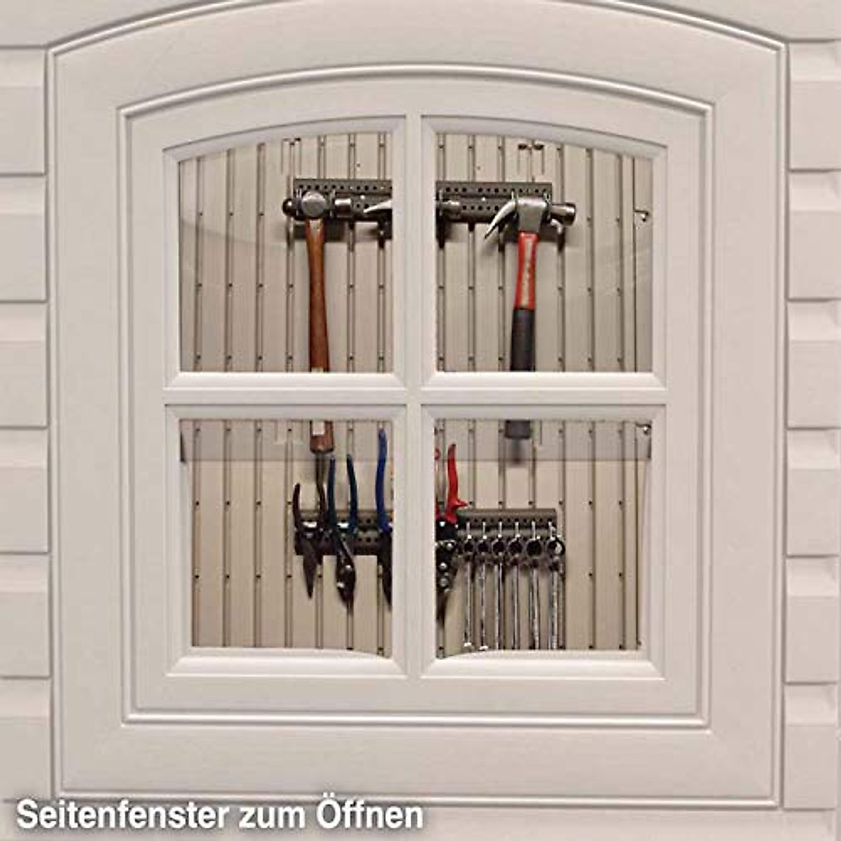 Lifetime 6405 Outdoor Storage Shed with Window, Skylights, and Shelving, 8 by 10 Feet