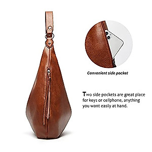 Hobo bags for women Fashion Shoulder Bag Tote Satchel Hobo Handbags Purse Set (Brown -3pcs)