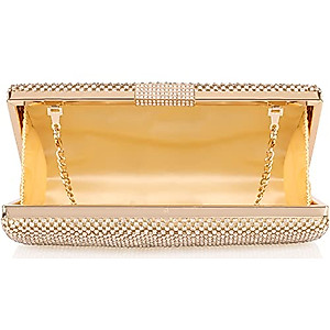 Venoline Women’s Crystal Evening Handbags Rhinestones Ladies Clutch Sparkling Purse Bags Gold