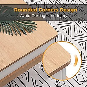 Bidiso Lift Top Coffee Center Table with Hidden Storage Compartment, Easy-to-Assembly , Dining Table for Living Room Reception/Home Office, Oak