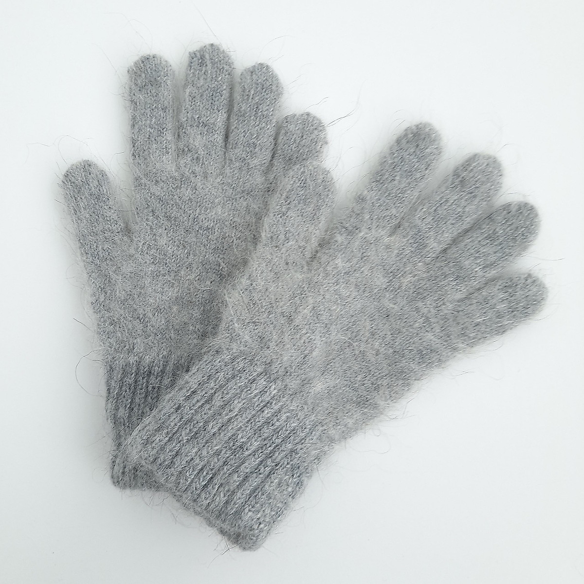Warm Wool Gloves for Winter/Knitted Gloves with Goat Down for Women and Men (Large)