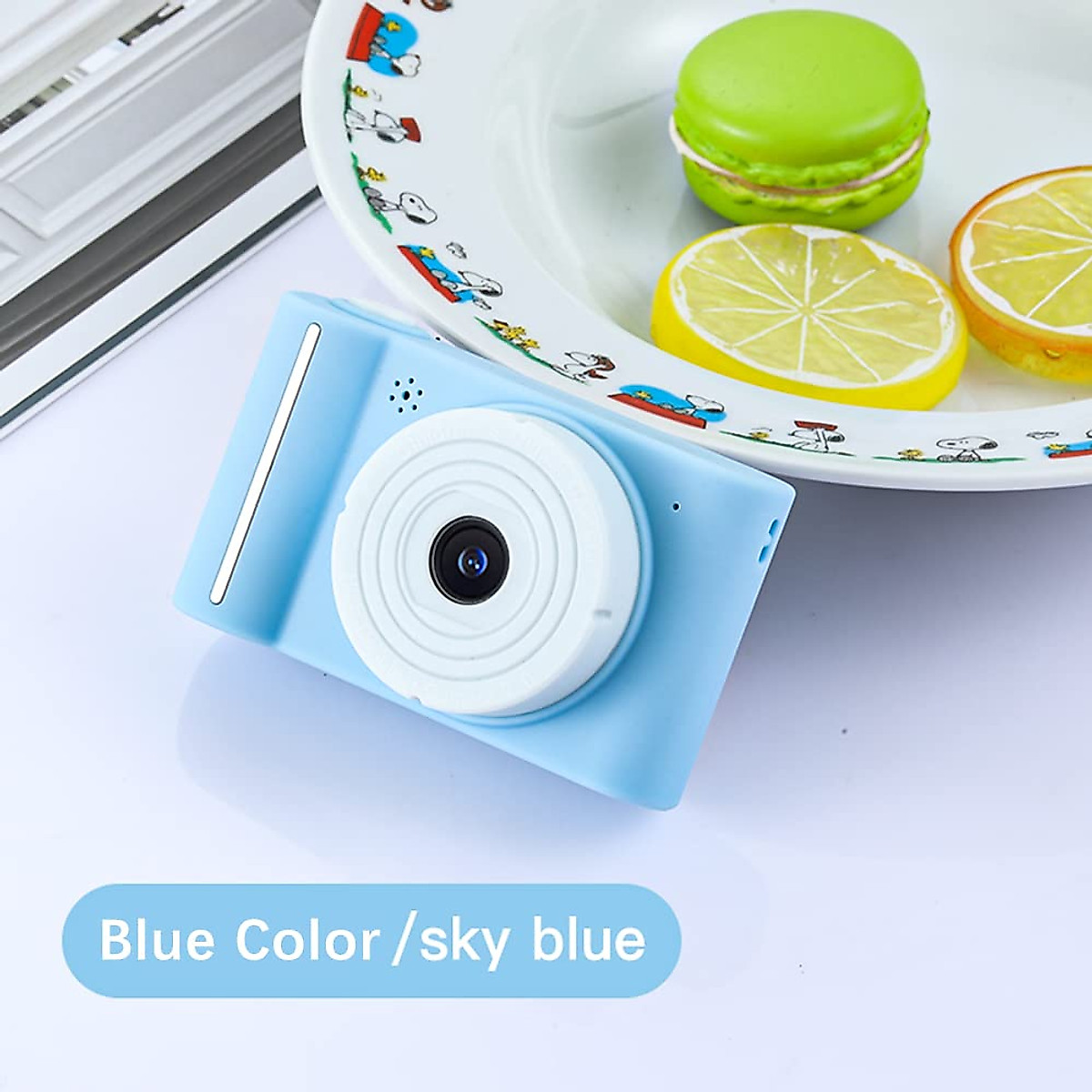 Camnoon 1080P Mini Kids Digital Camera Digital for Kids Dual Lens 2.0 Inch IPS Screen Built-in Battery Cute Photo Frames Interesting Games with Neck Strap Birthday for Boys Girls