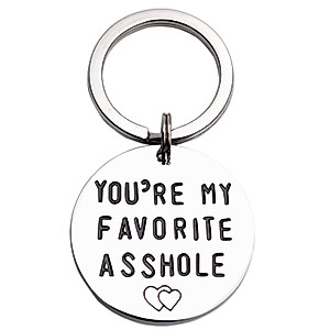 LParkin You're My Favorite Asshole Keychain Funny Man Valentines Day for Husband Boyfriend Gifts