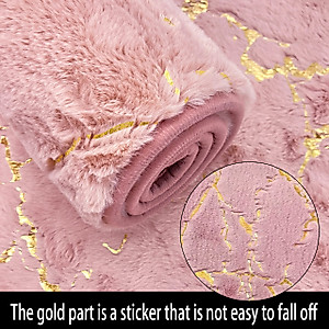 Eanpet Marble Bathroom Rugs Nonslip Pink Bathroom Mats Ultra Soft Washable Bath Mats for Bathroom Floor Mats Carpet Water Absorbent Shower Rug Decoration for Kitchen Bedroom Living Room