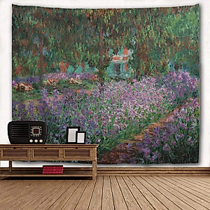 WIHVE Large Tapestry Monet's Garden Tapestry Wall Hanging Art Home Decor for Living Room Bedroom Bathroom Kitchen Dorm 90 x 60 Inches
